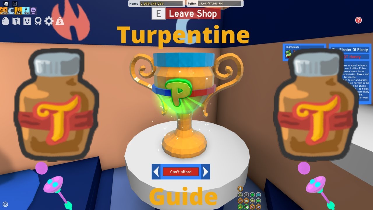 Turpentine Guide|Bee Swarm Simulator - YouTube