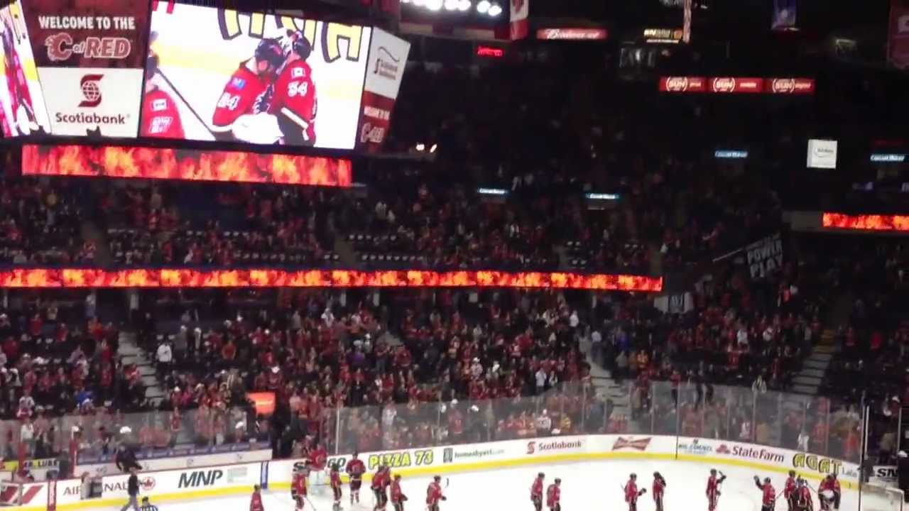 The C OF RED after a Calgary flames win - YouTube