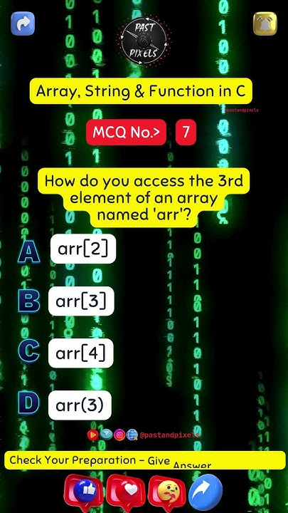 Array Strings & Functions MCQs 7/30 #pastandpixels #clanguage #upboardclass10 #upboard - YouTube