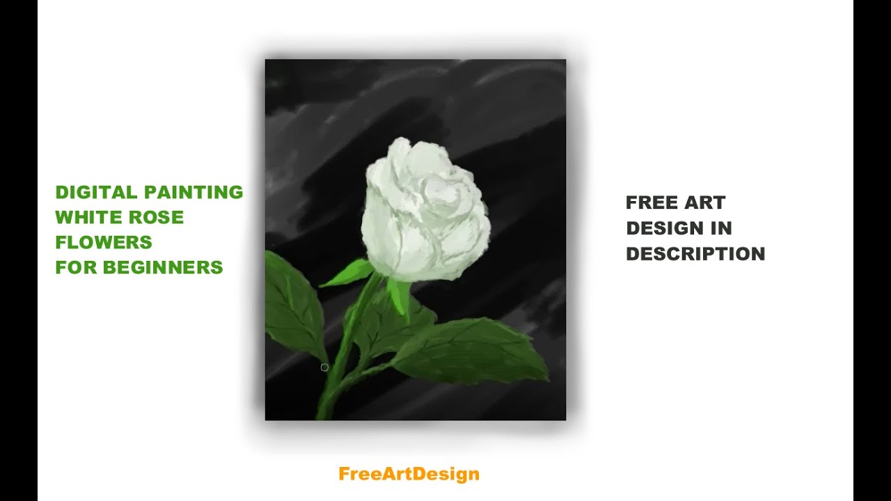 HOW TO MAKE A WHITE ROSE I DIGITAL DRAWING - YouTube