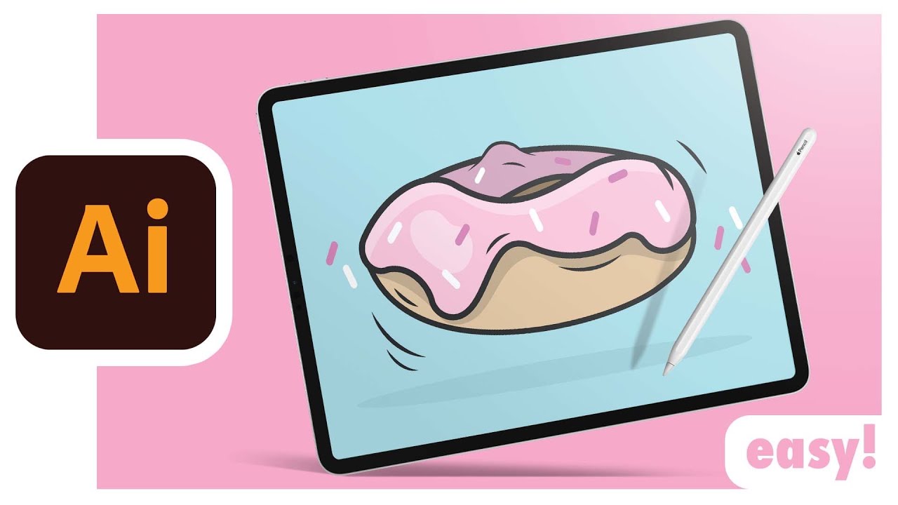🍩 Full Adobe illustrator iPad tutorial #adobeillustrator #illustration ...