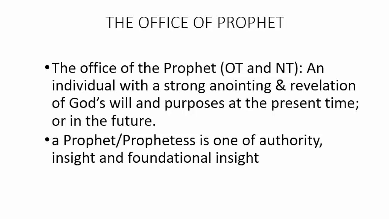 Prophecy vs. the Office of a Prophet - YouTube