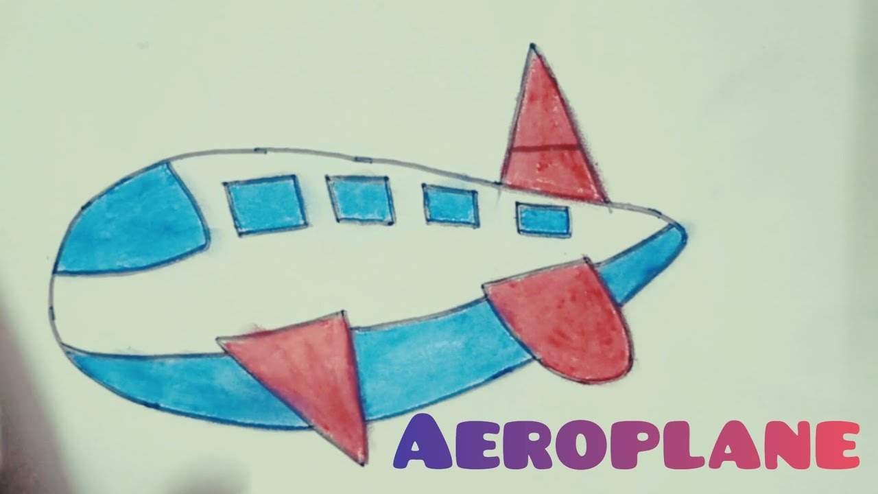 How to draw plane stap by step || Aeroplane drawing for kids - YouTube