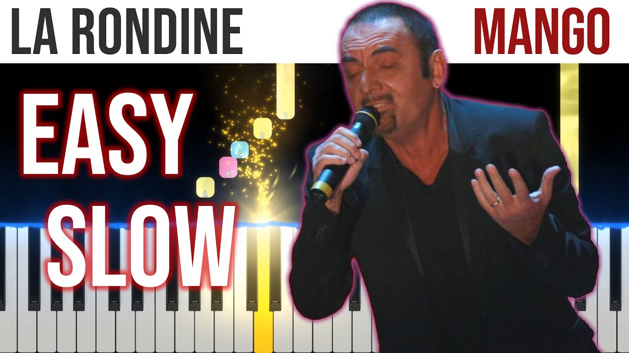 La Rondine - Mango - EASY SLOW Piano Tutorial with Melody + Chords ...
