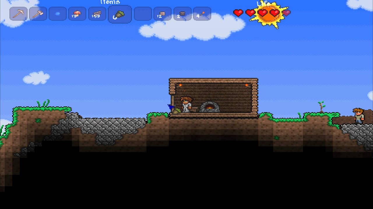 Let's Play Terraria! - Ep.1 - Crappy Hut - YouTube