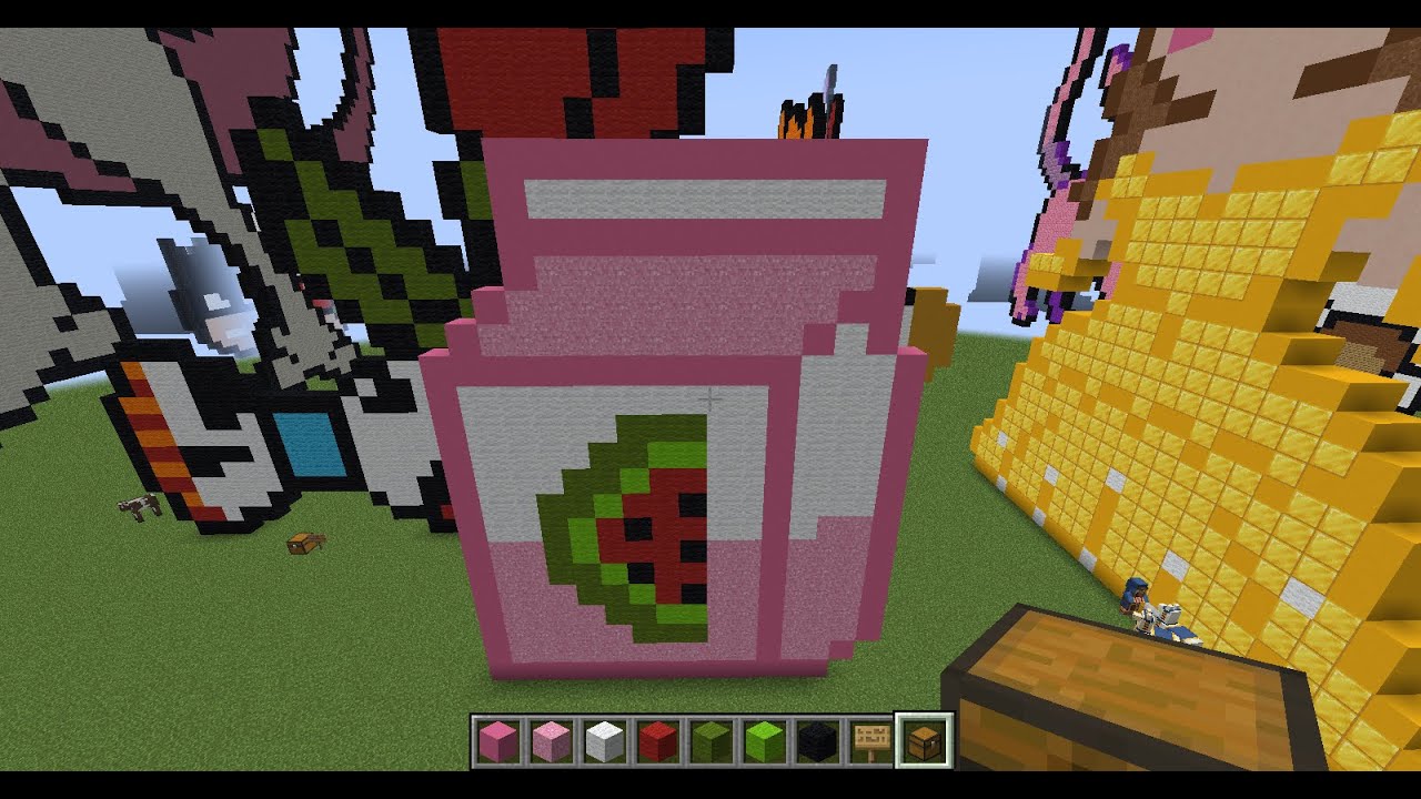 minecraft watermelon juice pixel art - YouTube