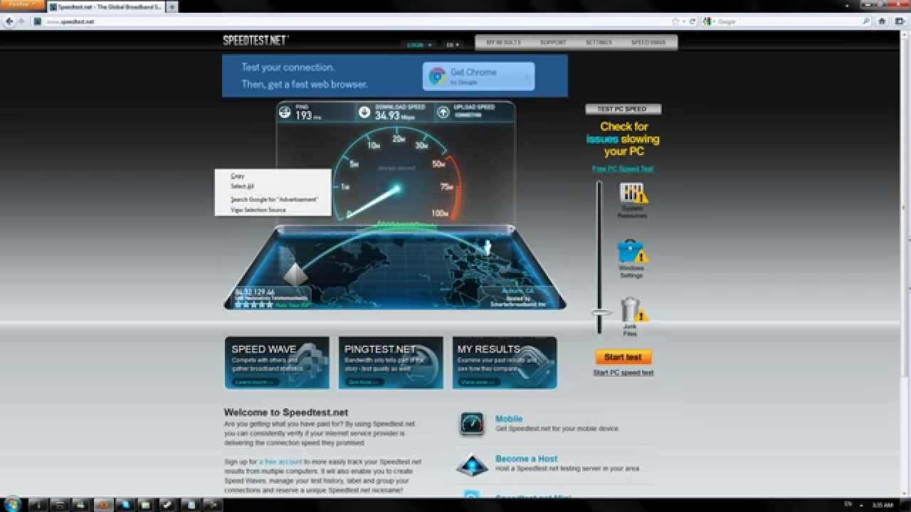 Speedtest 1gbit/s Fiber Optic - YouTube