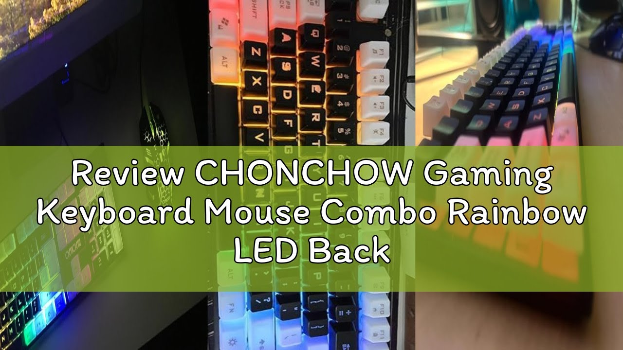 Review CHONCHOW Gaming Keyboard Mouse Combo Rainbow LED Backlit Ambient ...