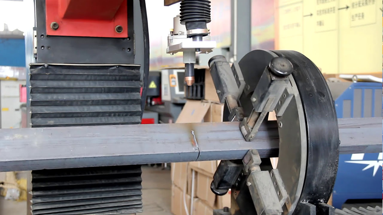 channel steel/angle steel cnc plasma cutting machine - YouTube