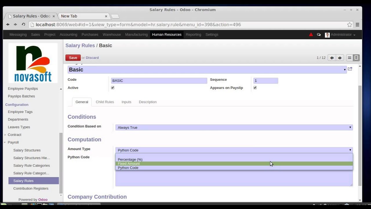 payroll in Odoo/OpenERP HR module - YouTube