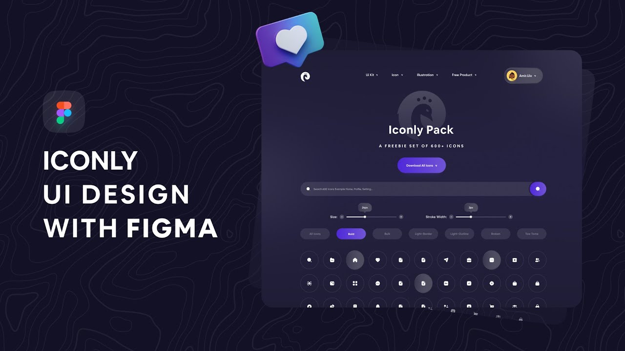 Iconly Speed Ui Design With Figma | Ui Design | Figma - YouTube
