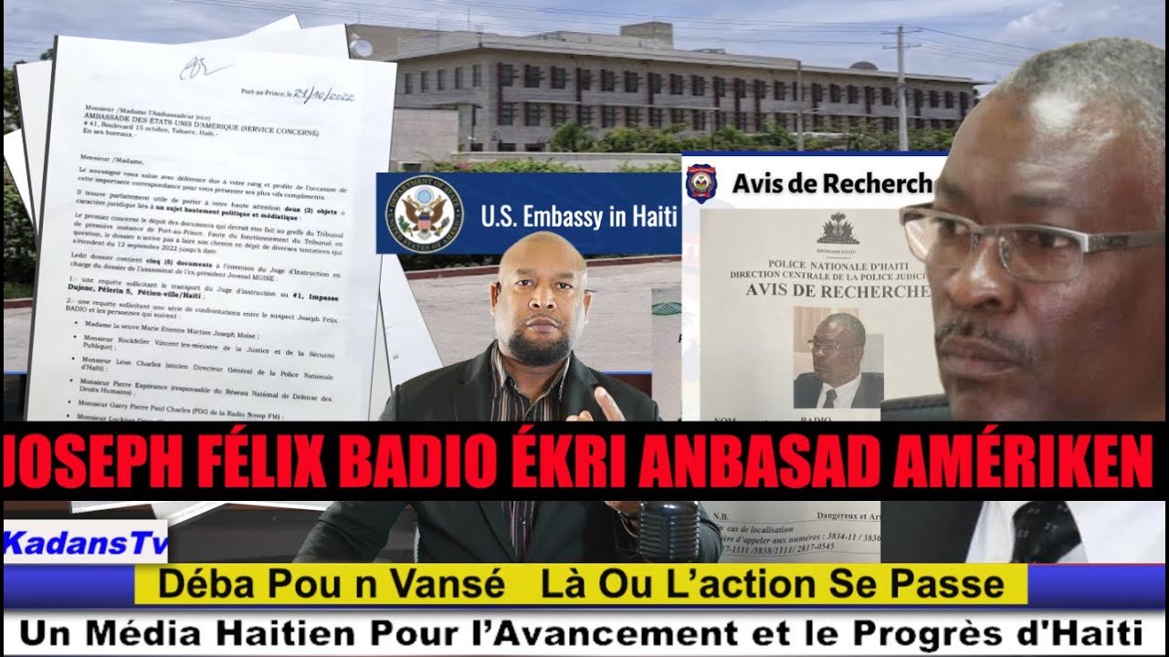 MEN SAK TÉ RÉTÉ A..JOSEPH FÉLIX BADIO ÉKRI ANBASAD AMÉRIKEN ÉPI LI ...