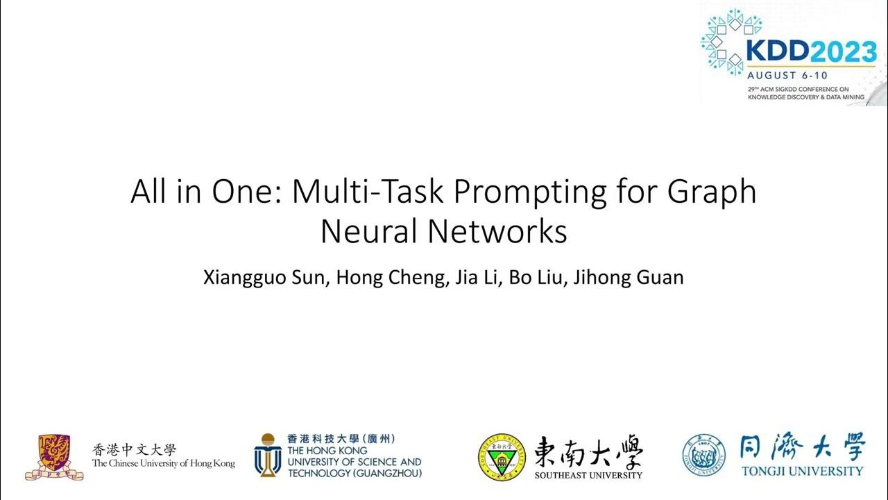 KDD 2023 - Multi-Task Prompting for Graph Neural Networks - YouTube