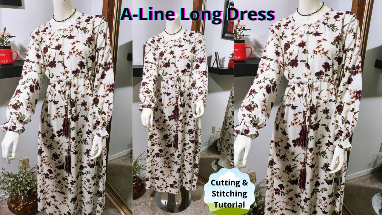 A-Line long dress with waist belt / Maxi dress / Modest Summer long ...