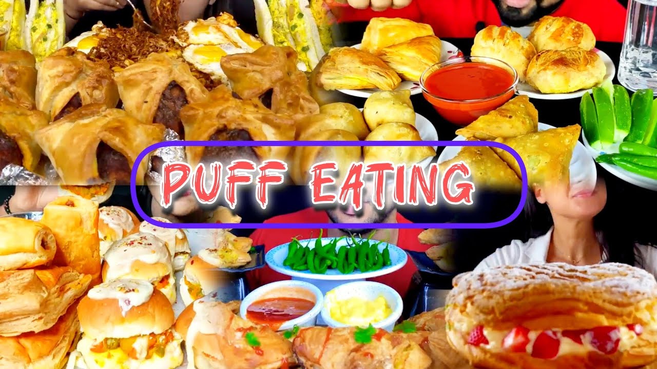 || ASMR : TYPES OF PUFF EATING COMPILATION 🥵🤤|| BY FAMOUS MUKBANGERS 💫 ...