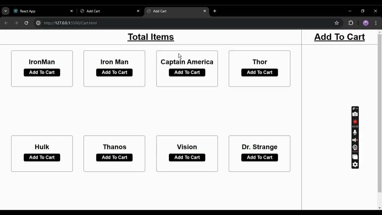 Add Item into Cart React & Javascript #html #css #react #javascript #coding - YouTube