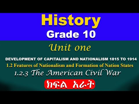 History grade 10 unit 1 part 4 | The American civil war - YouTube
