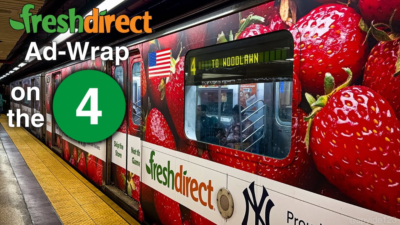 ᴴᴰ⁶⁰ ᴴᴰᴿ NYC Subway: R142 FreshDirect Ad-Wrap running on the (4) Line ...