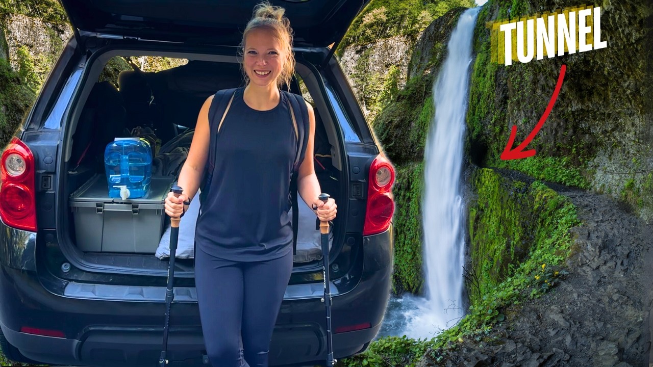 Daring Hike Behind This MASSIVE Waterfall! (car camping adventures ...