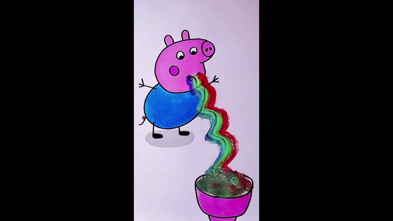 Vẽ Và Tô Màu Heo Peppa Ăn Mì | Drawing And Coloring Pig Peppa Eating ...