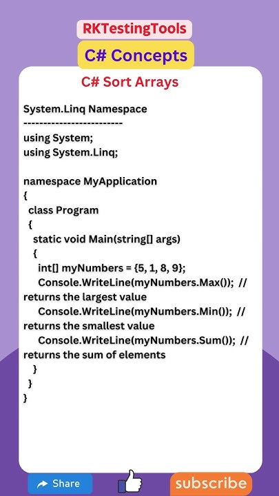 #42 C# Sort Arrays - YouTube