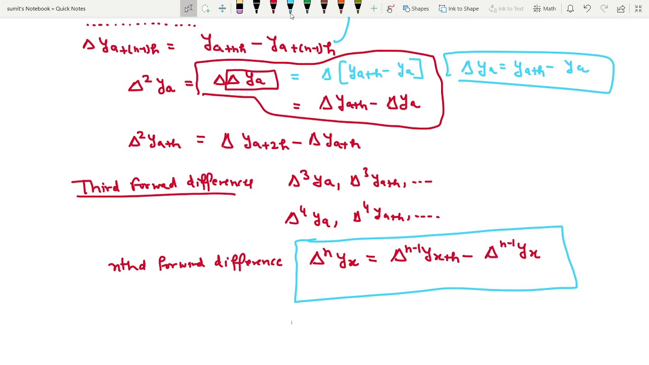 Forward Difference and Diagonal Forward Difference Table - YouTube
