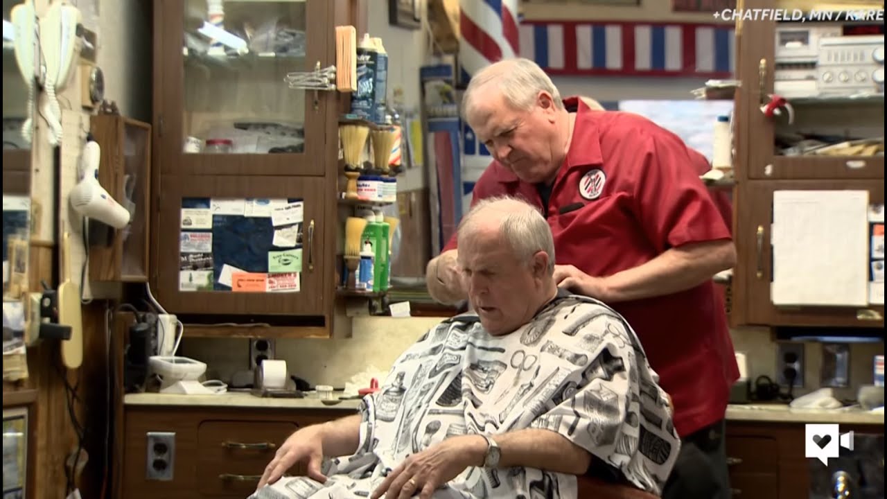 Twin barbers are each other's favorite customers - YouTube