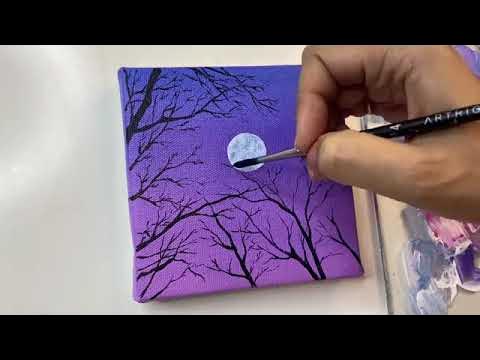Easy Moon painting for beginners/ acrylic painting tutorial for ...