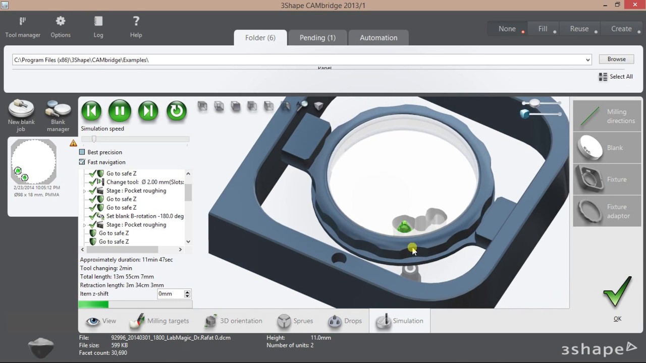 Digital Coping Milling Simulation (Roland DWX-50) - YouTube