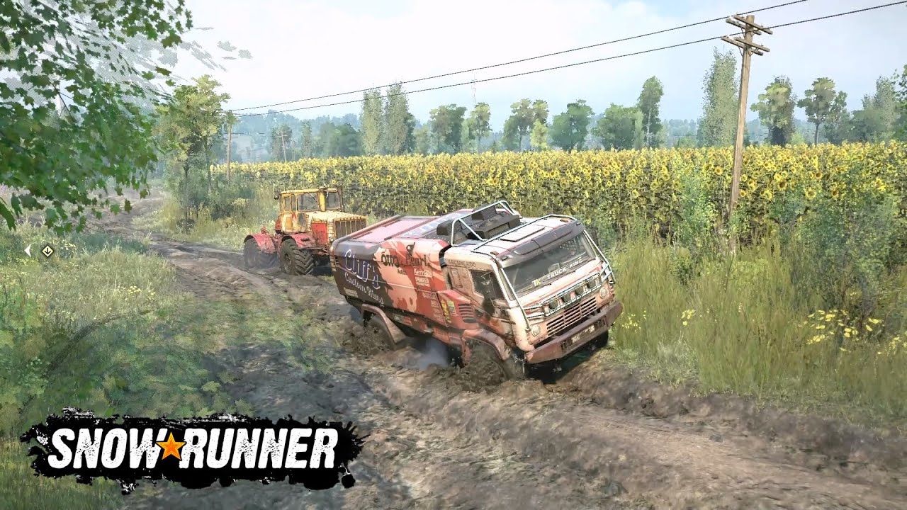 A Race Truck Pulling The K700 Tractor | SnowRunner Season 8 Gameplay ...