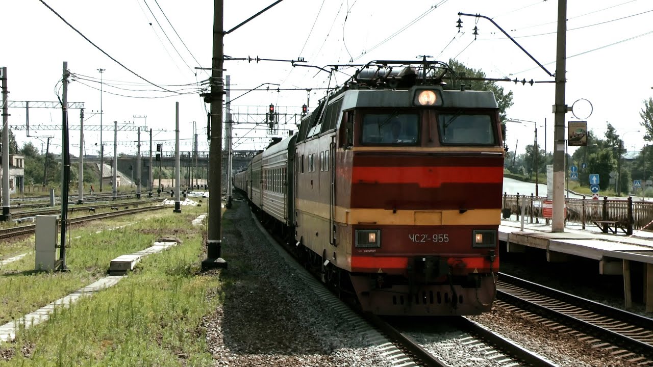 Электровоз ЧС2т-955 с пассажирским / Elloc ChS2t-955 with passenger ...