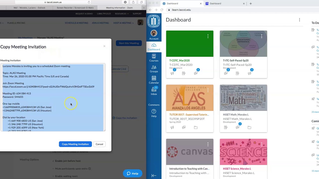 Creating a Zoom Meeting on Modules - YouTube