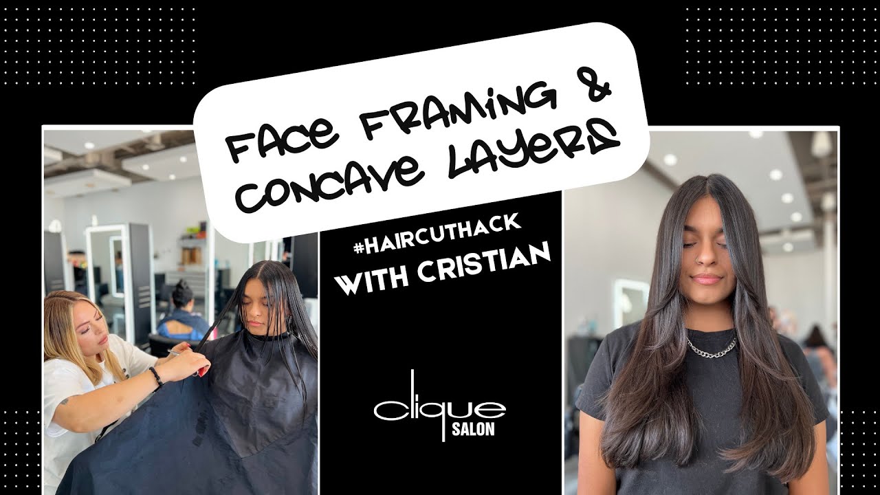 Face Framing Haircut with Concave Layers - YouTube