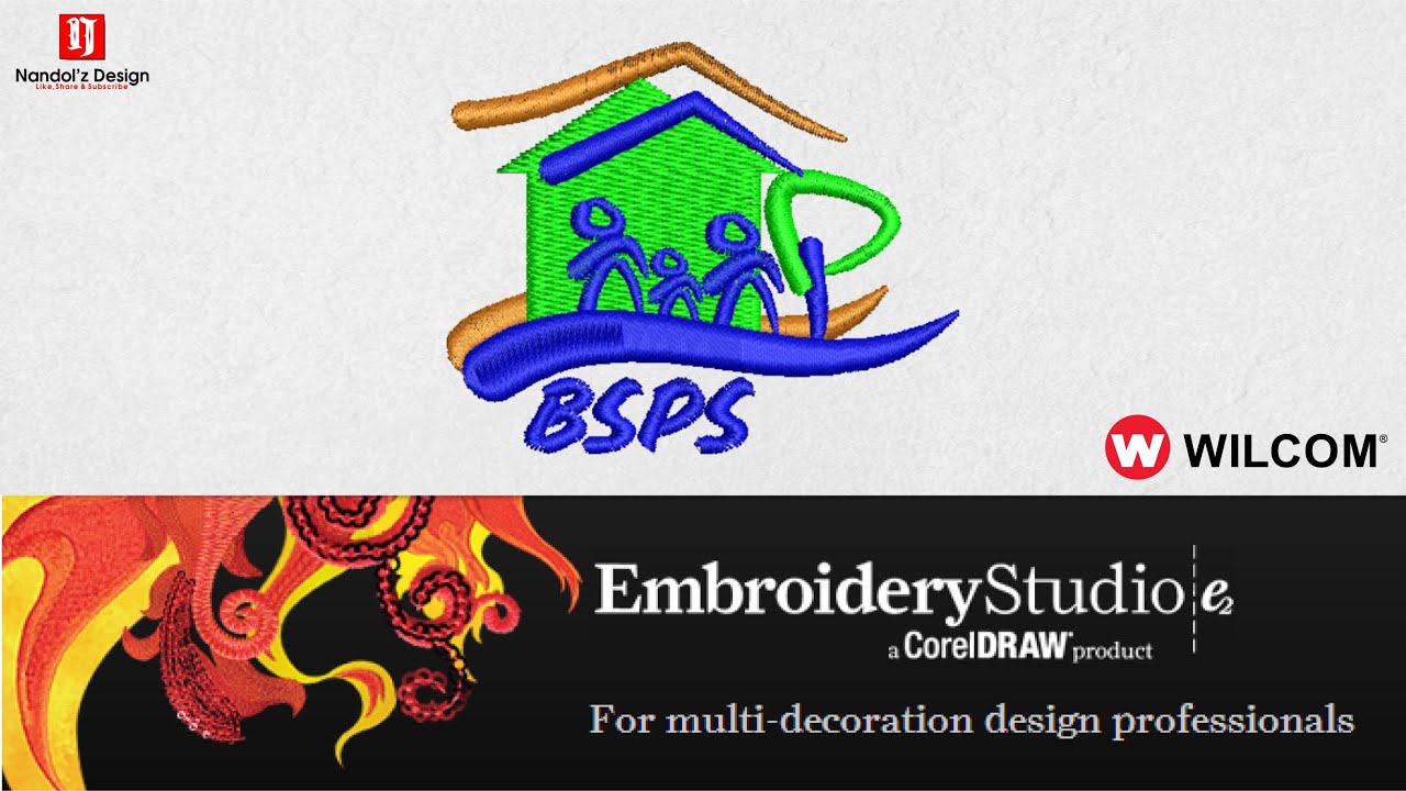 Cara Desain Embroidery Logo BSPS Jpg Ke EMB - YouTube