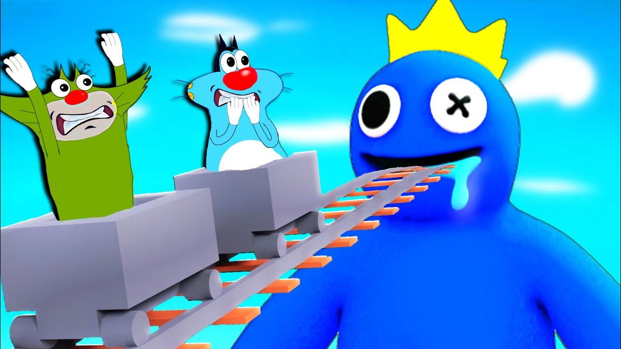 Blue Friends Trapped Us 😫| Cart Ride Into Rainbow Friends Blue! in ...