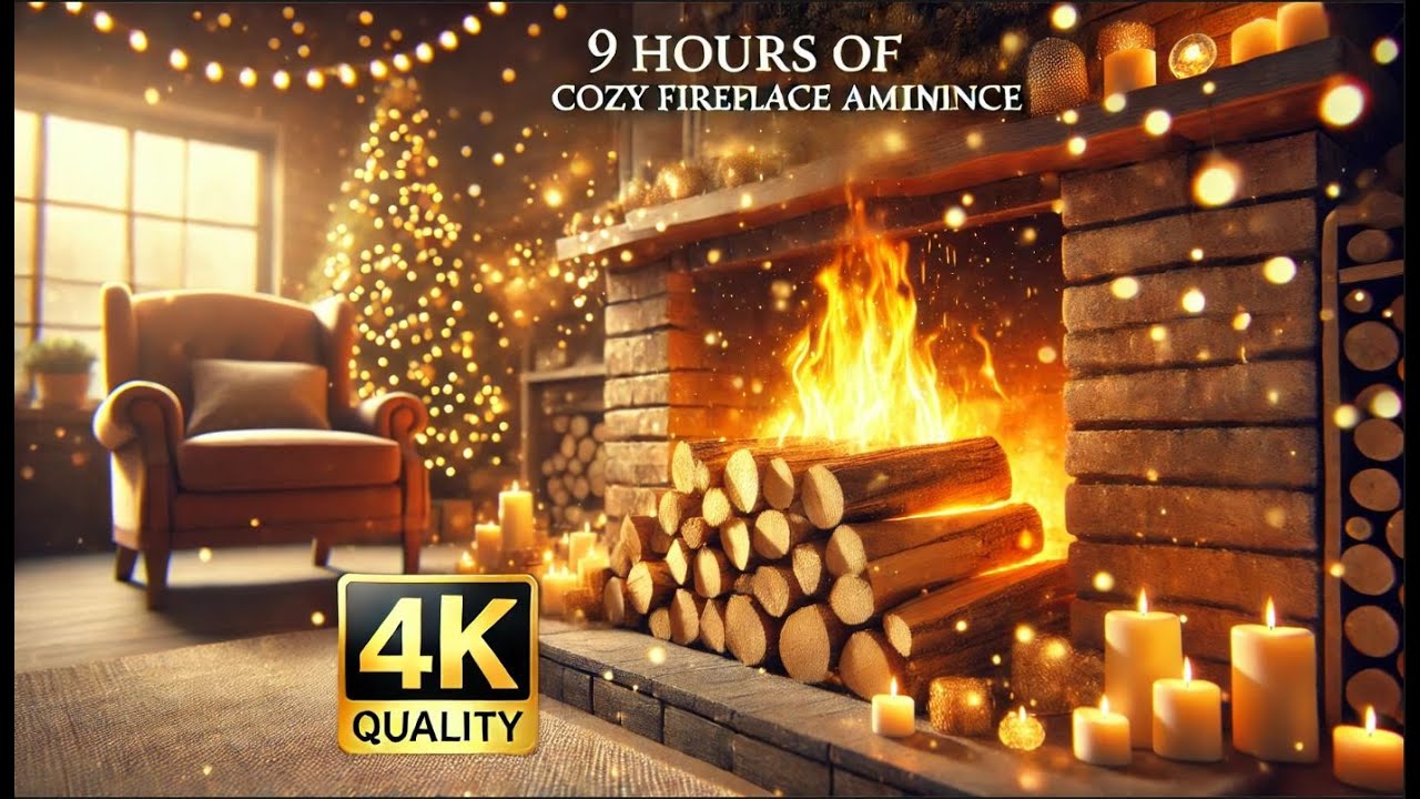 24 Hour Relaxing Fireplace in 4K | Ultimate Calm & Cozy Fire Sound ...