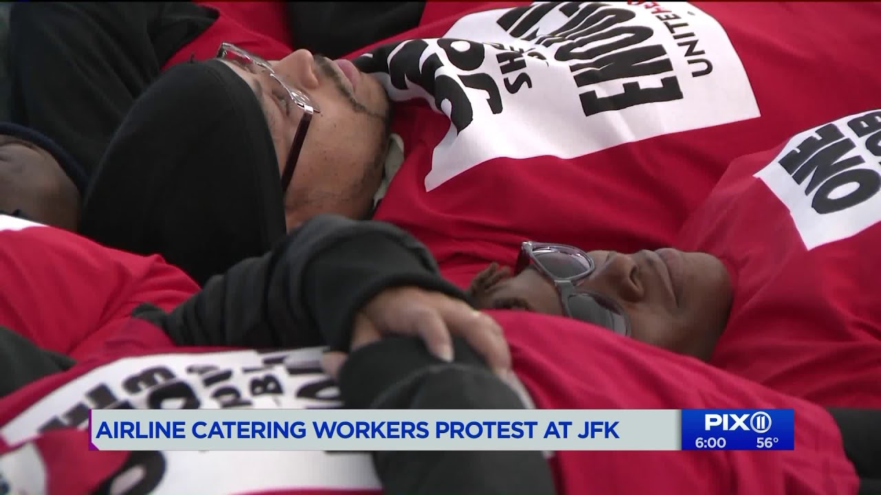 Dozens arrested during protest at JFK airport - YouTube