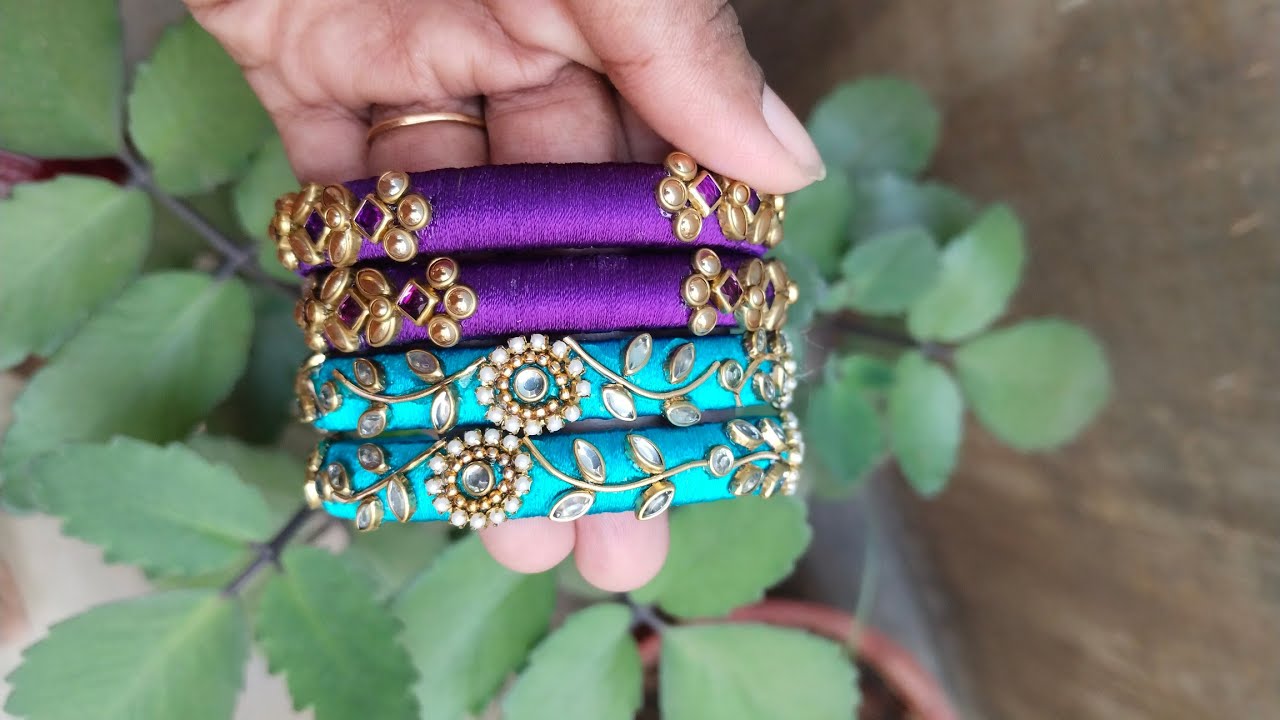 How to make simple silk thread bangles. - YouTube