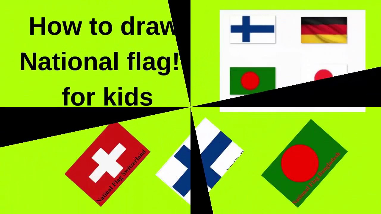 how to draw national flag for kids - YouTube