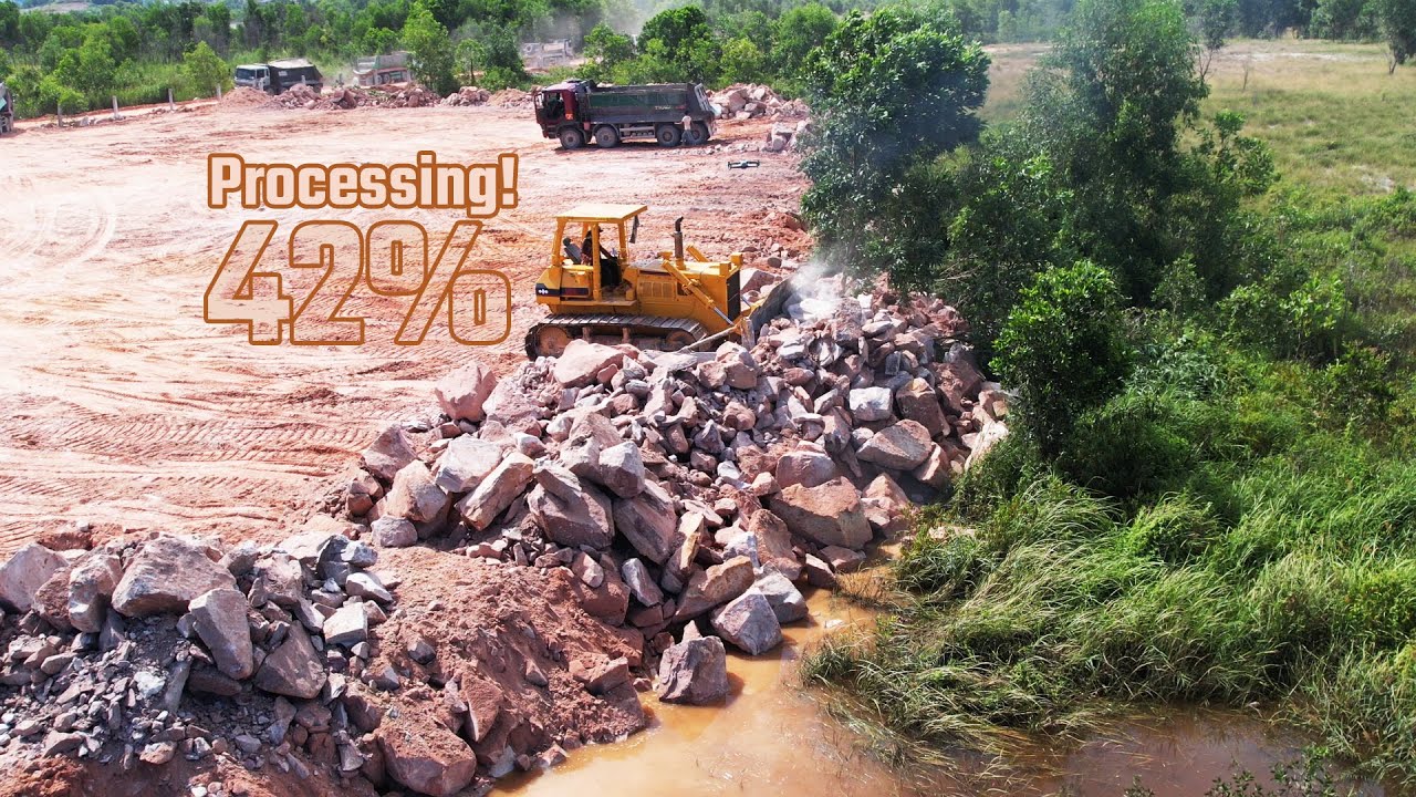Ep12#Incredible Process of Land Filling Utilizing Bulldozer Force and ...