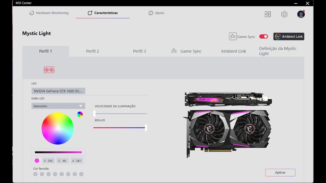 MSI GTX 1660 SUPER GAMING X | COMO CONTROLAR O RGB. - YouTube