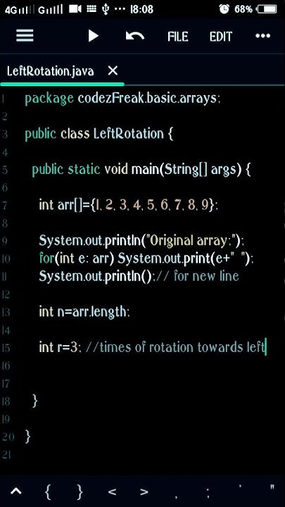 Program to left rotate the elements of an array in #java #shorts - YouTube