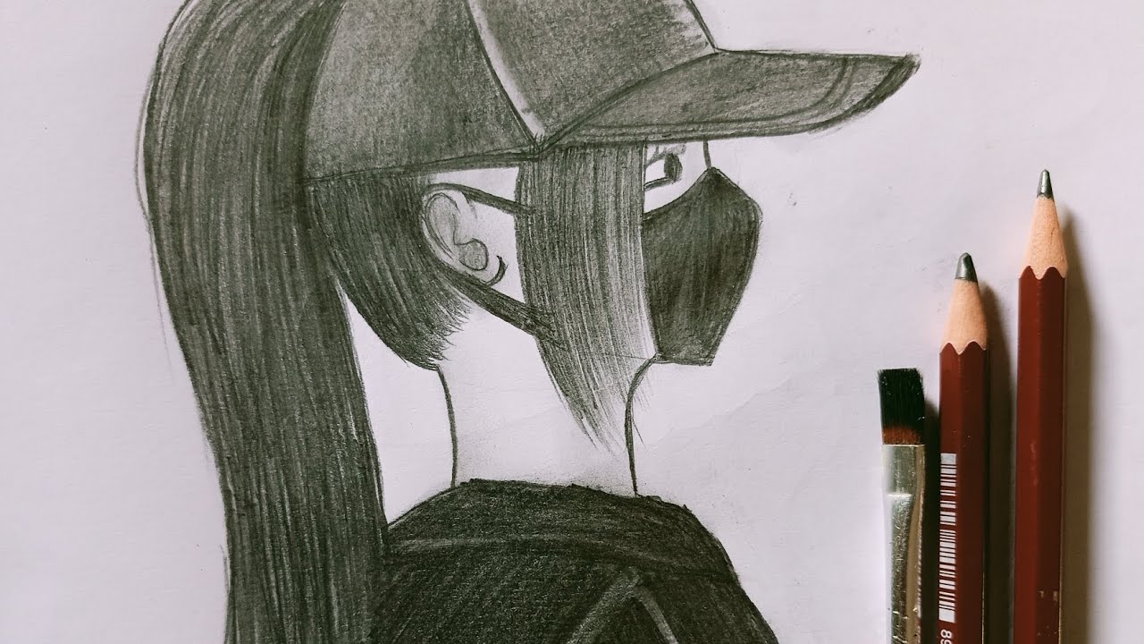 how to draw girl outline//pencil draw only outline//step by step ...