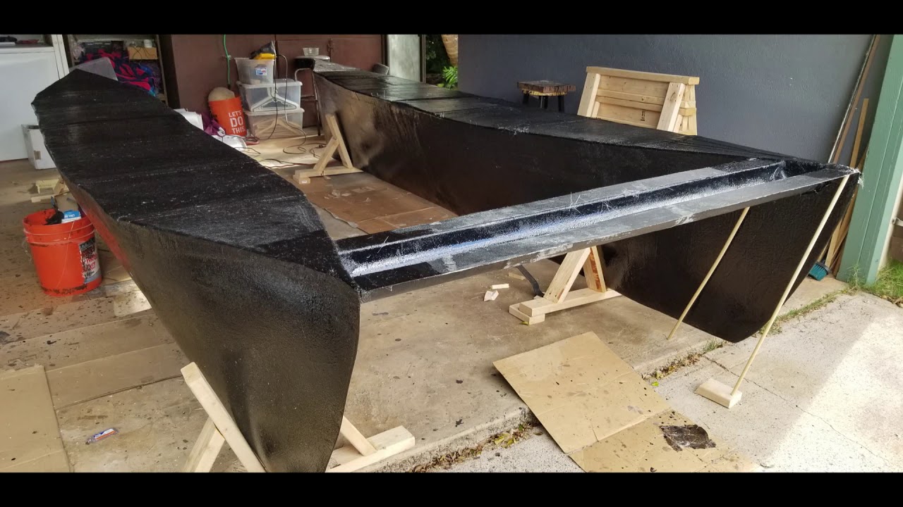 Solar Patio Boat Build 11 - Pontoons begin joining!!! - YouTube