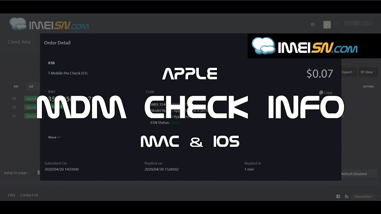 Apple MDM CHECK INFO service - Mac & iOS - by serial namber - YouTube