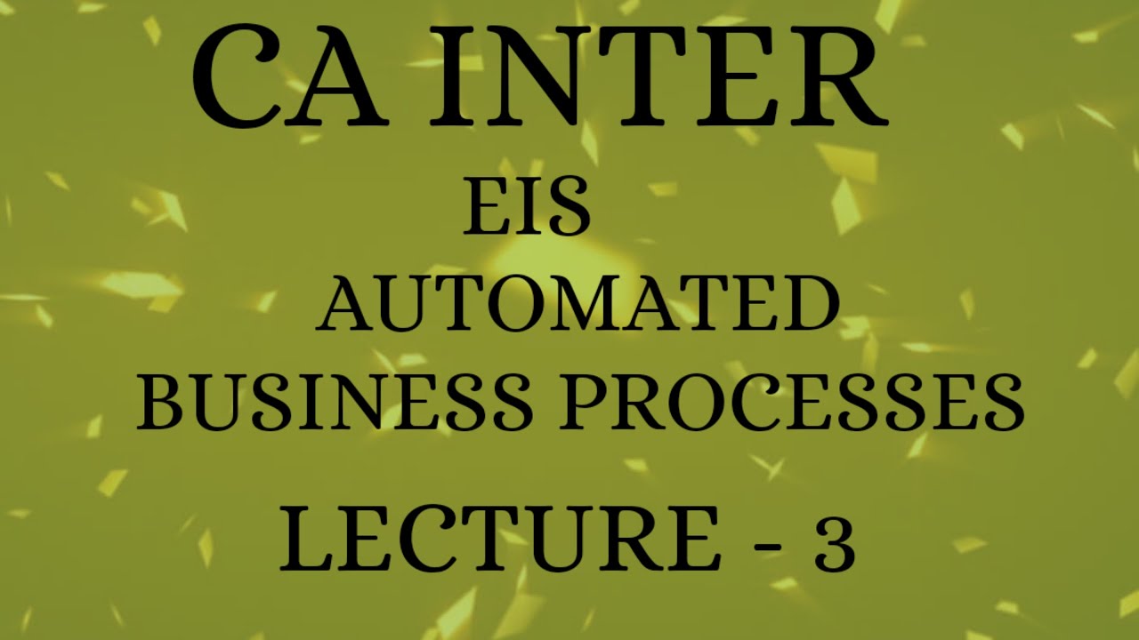 CA INTER | EIS | AUTOMATED BUSINESS PROCESSES | LECTURE 3 - YouTube