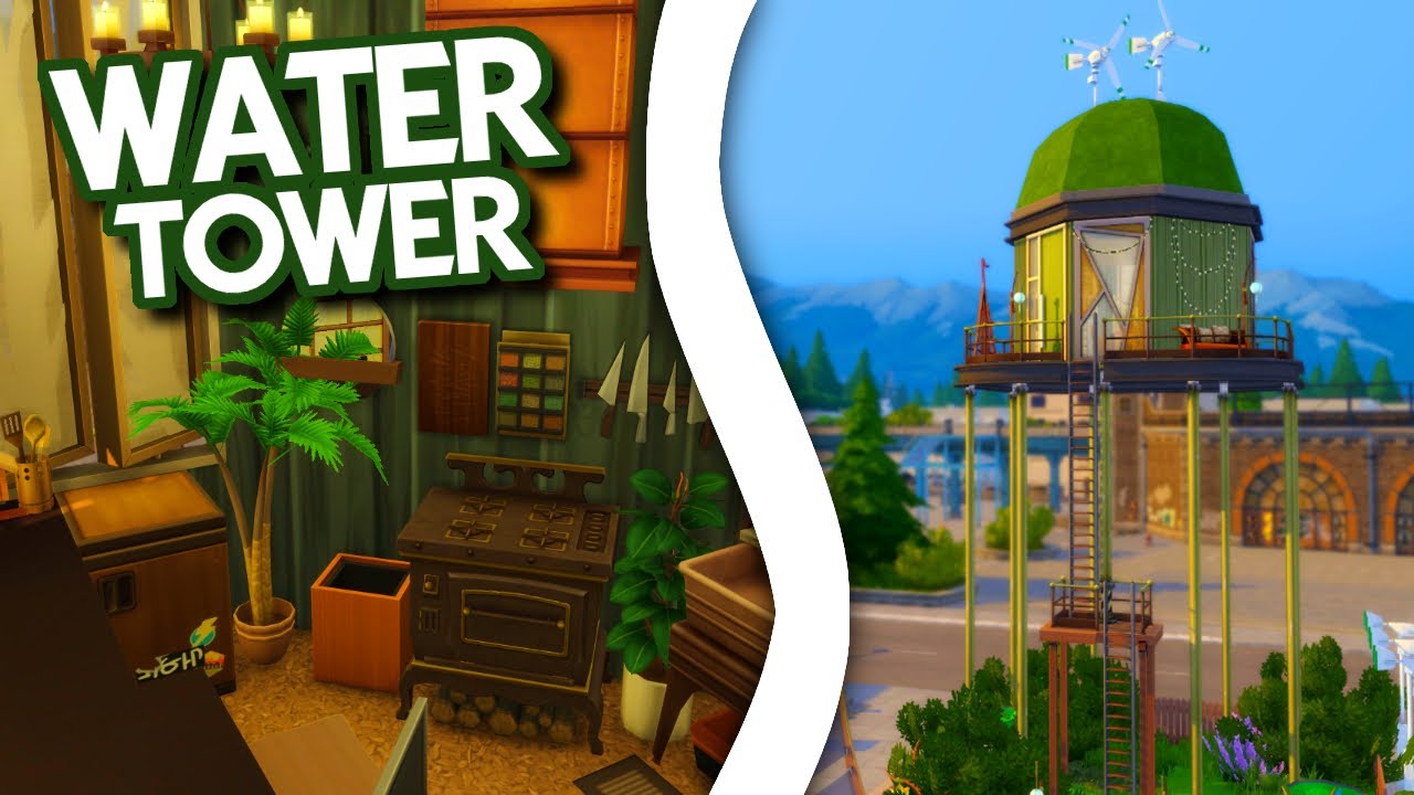 WATER TOWER TINY HOUSE - OFF THE GRID || The Sims 4 || Speed Build [NO ...