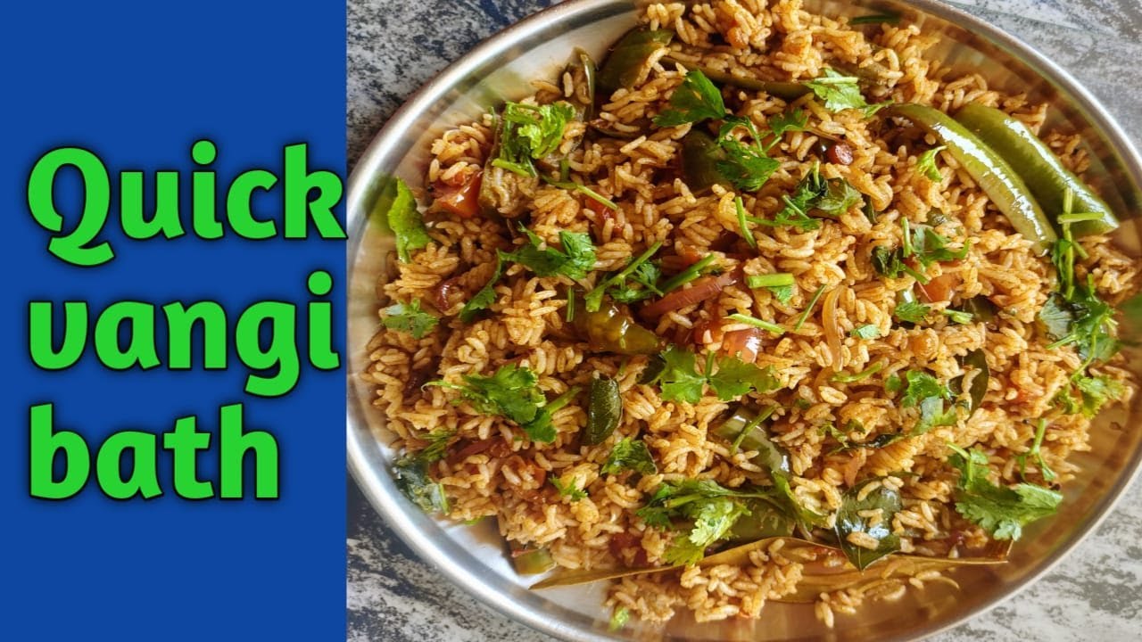 how to prepare vangi bath in kannada/ Vangi bath/ quick vangi bath ...