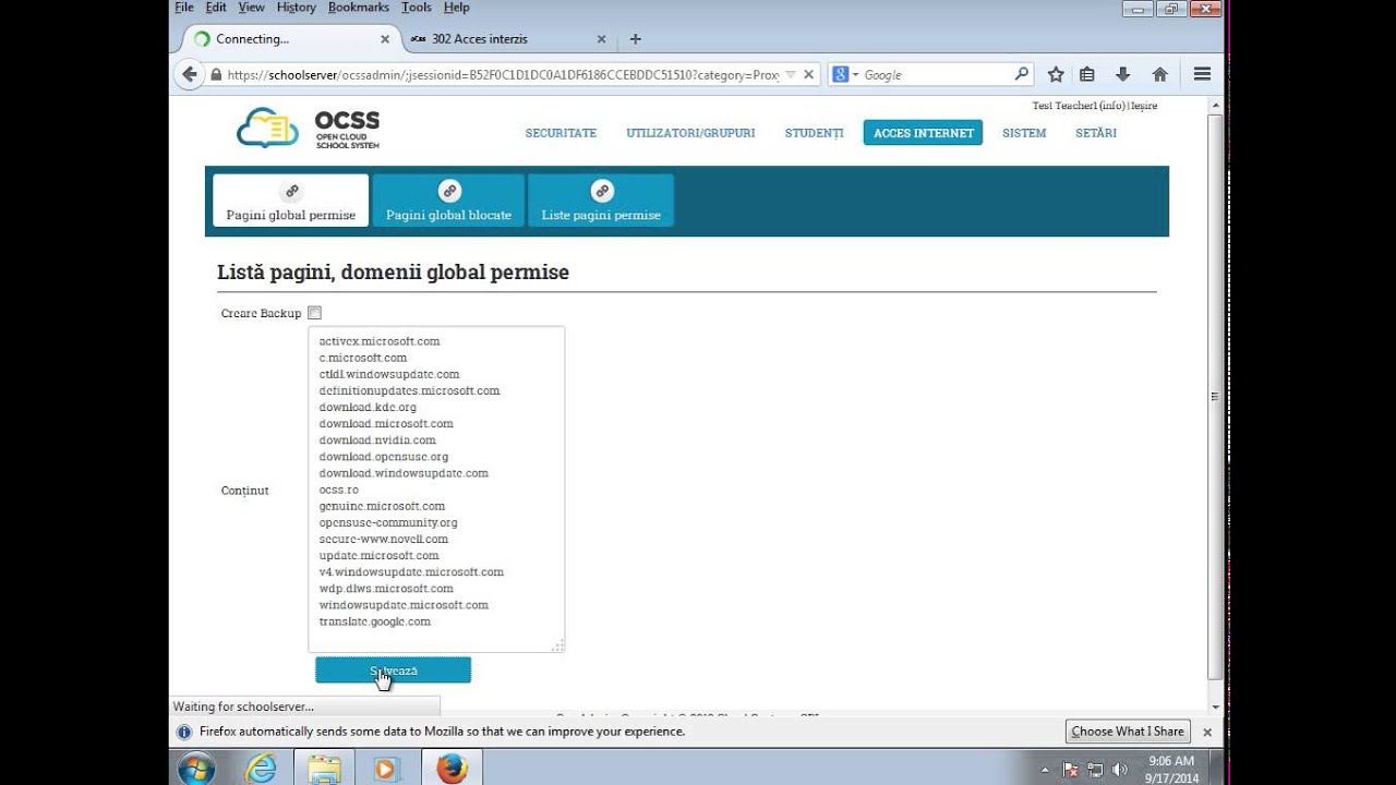 Control acces Internet, Domenii global permise in OcSS - YouTube