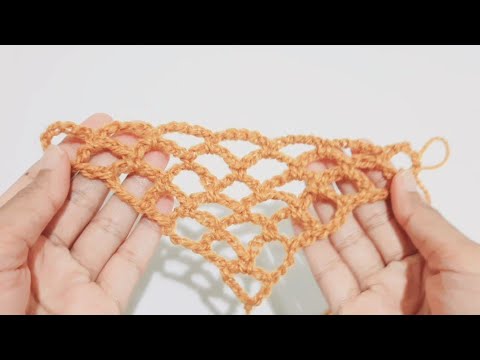 Crochet Fishnet Triangular shawl | Crochet With Samra 